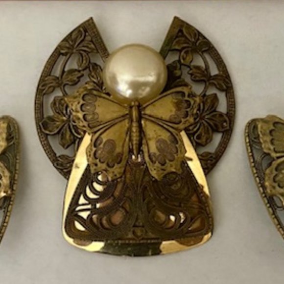 JANE DAVIS | Jewelry | Jane Davis Angel Butterfly Brooch Earring Set ...